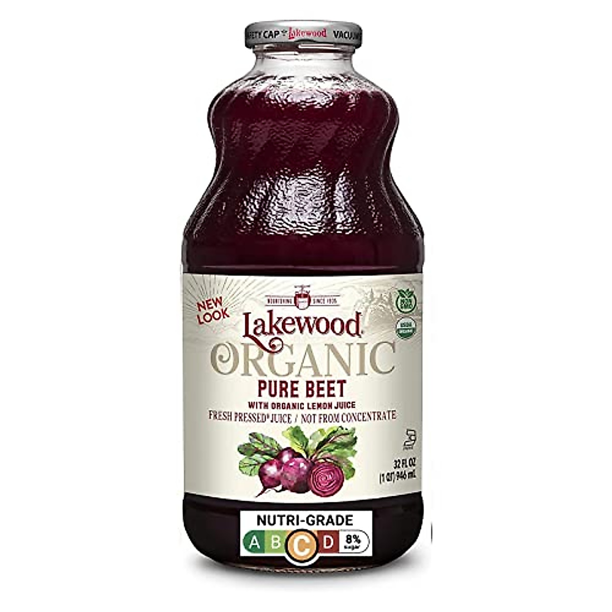 Lakewood Organic Beet Juice, 32 Fl Oz (Pack of 1) Package May Vary