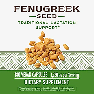 Nature's Way Fenugreek Seed, Promotes Healthy Lactation*, Vegan, 180 Capsules