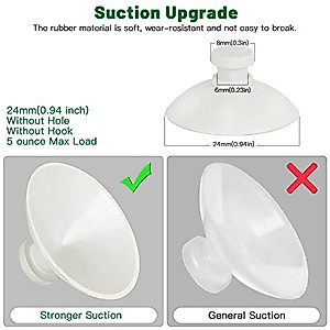 YiaMia 12 Upgraded Rubber Suction Cups for Submersible Lights Pool Lights Pond Lights, Hookless, 0.94inch for Home Decor and Organization