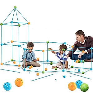 ZUJOE Fort Building Kit for Kids, 135 Pieces Fort Building Kit, Children Tent Fort Indoor & Outdoor, Educational Fort Construction Toys for 4 5 6 7 8 9 10 11 12 Years Old Boys and Girls