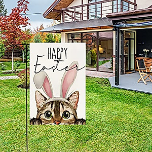 St Patricks Day Garden Flags 12 x 18 Double-Sided Green Hat Clovers Burlap Easter Day Garden Flags He is Risen LGBT Decorations