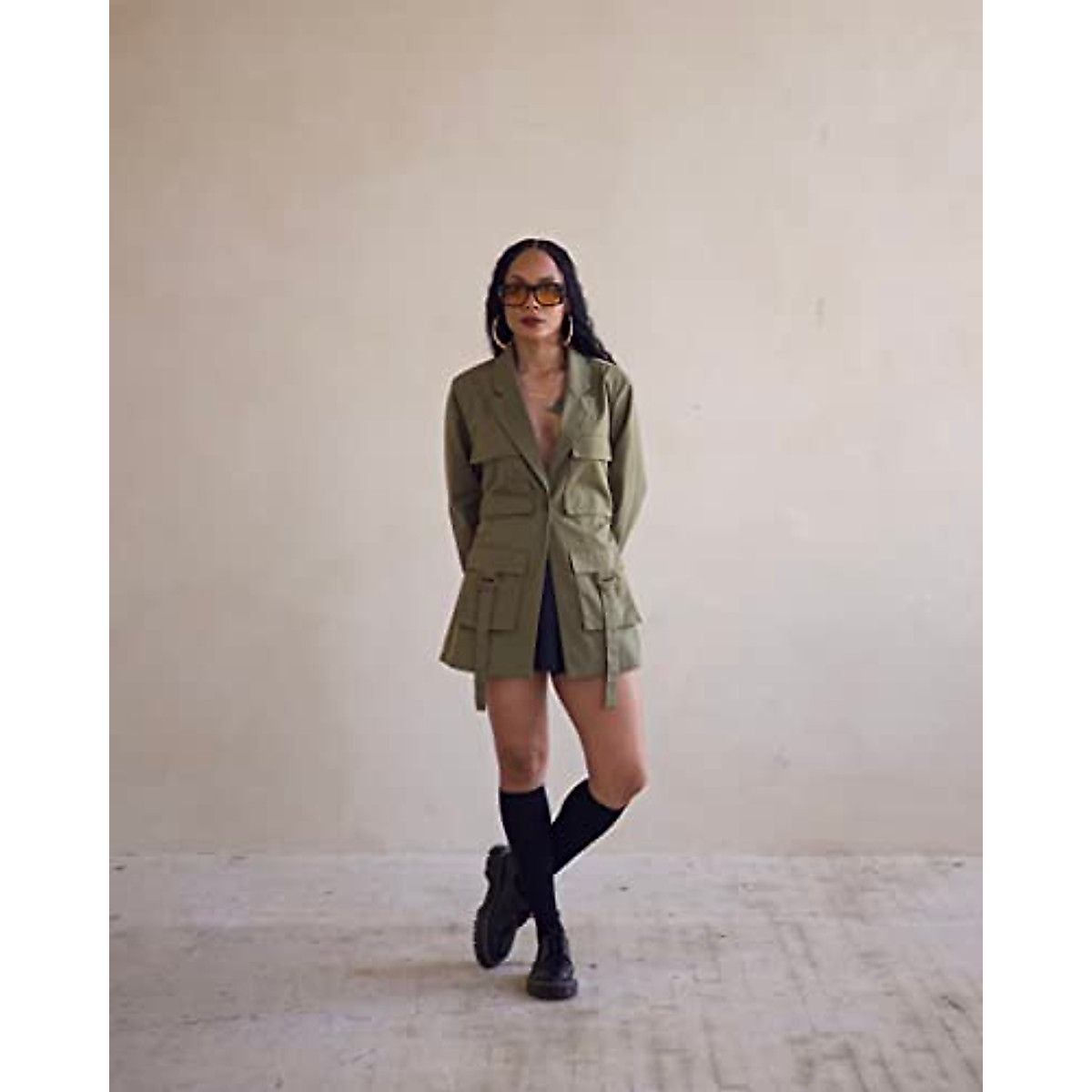 The Drop Women's Martini Olive Utility Jacket by @thenotoriouskia, L