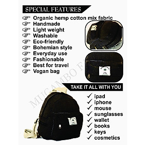 Eco Friendly Mini Backpack For Girls Handmade Hemp Backpack For Women organic Beautiful Small Backpack for girl