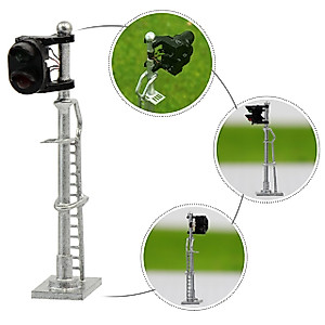 JTD1503GR 3PCS Model Railroad Train Signals 2-Lights Block Signal N Scale 12V Green-Red Traffic Lights for Train Layout New