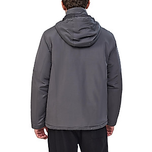 Little Donkey Andy Men's Lightweight Winter Jacket Hooded Windproof Warm Insulated Jacket for Ski Hiking (Grey XL)