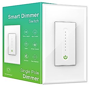 Beantech SW2 Smart Wall Single Pole Dimmer Switch, 1 Pack, White