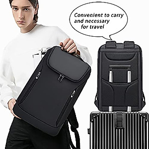 Uaskmeyt Travel Backpack for Men, Business Laptop Backpack Water Resistant Computer Backpack with USB Charging Port (Black1)
