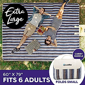 scuddles Picnic Blankets Dual Layers Picnic Blanket Outdoor Water-Resistant Handy Mat Tote Spring Summer Camping Blanket Great for The Beach