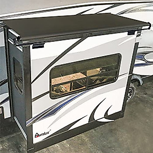 Awnlux Black Modular Slide Topper Awning Slide Out Protection for RVs, Travel Trailers, 5th Wheels, and Motorhomes -5'6" (5'1" Fabric)