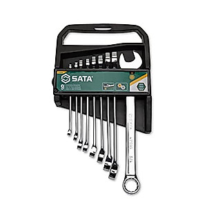 SATA 9 Piece  12 Point Combination Wrench Set | SAE sizes 1/4" - 3/4" | Off Corner Loading | ST09019G