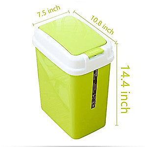 Trash Can Bathroom with Press Lid Creative Kitchen Rectangle Sitting Room Trash Bins Bedroom Waste Container (Orange)