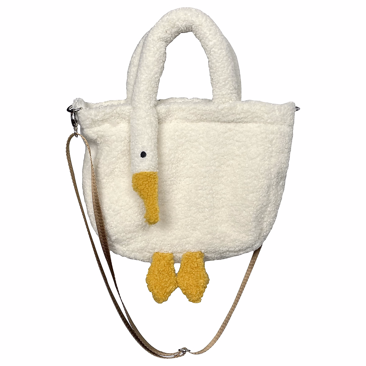 XACKWUERO Women Cute Plush Goose Bag Funny Novelty Goose Purse Tote Handbag Shoulder Shopper Bag (Shoulder)