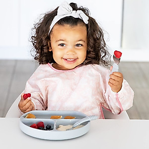 Bumkins Sleeved Bib for Girl or Boy, Baby and Toddler for 6-24 Mos, Essential Must Have for Eating, Feeding, Baby Led Weaning Supplies, Long Sleeve Mess Saving Food Catcher, Soft Fabric, Lace Pink