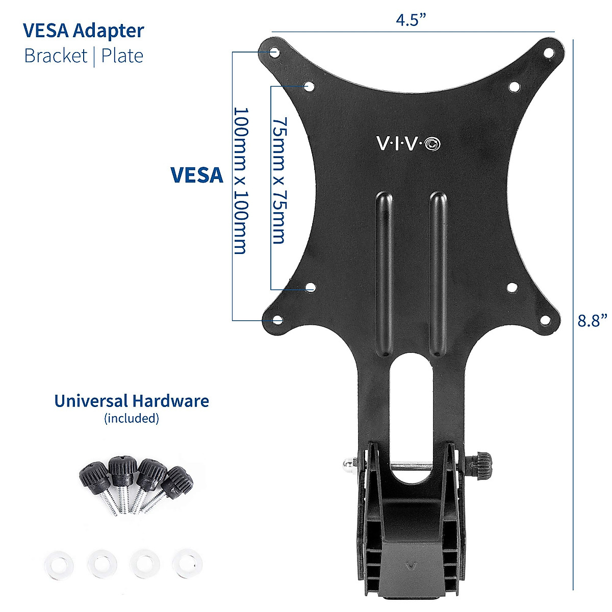VIVO VESA Adapter Plate Bracket Designed for Asus Monitors MX259H, MX259HS, MX279H, MX25AQ, and MX27AQ, VESA 75x75mm and 100x100mm Conversion Kit (MOUNT-ASMX01)