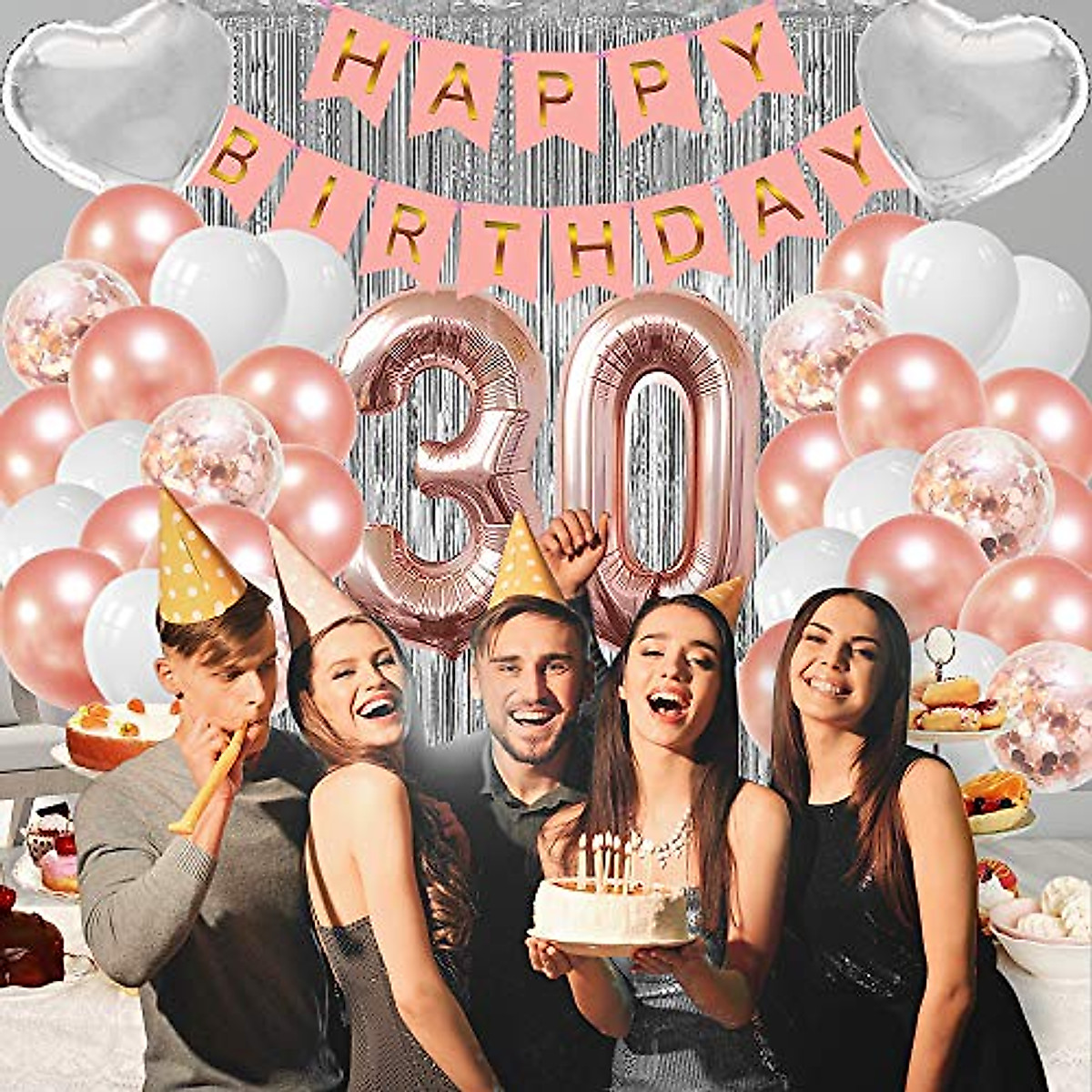 30th Birthday Decorations for Her Rose Gold 30 Balloons Birthday Party Decorations For Women