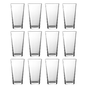 Fortessa Basics Barca Everyday 12 Pack Set Glassware Kitchen and Barware Great for: Beer, Cocktails, Water, Juice, Iced Tea, Soft Drinks., Pint/Mixing Glass, 17 Ounce