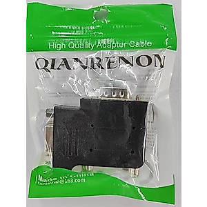 QIANRENON 90 Degree Angle VGA Male to VGA Female Adapter DB15 Male to Female Right Angle Connector VGA L-Shaped Angle Extender, for TV Computer Monitor Projector, Right Bend