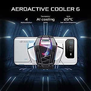 ASUS ROG Phone 6 Pro Cell Phone, 6.78” FHD+ 2448x1080 165Hz, 6000mAh Battery, 50MP/13MP/5MP Triple Rear, 12MP Front, 18GB RAM, 512GB, 5G LTE Unlocked Dual SIM, White, AI2201-18G512G-WH [US Version]