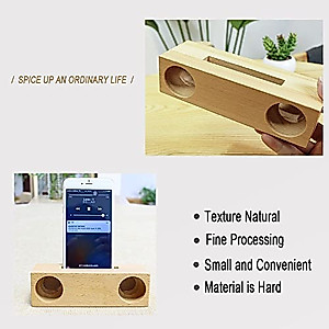 Sound Amplifier Speaker and Cell Phone Stand Holder,Natural Wooden Loudspeaker Desktop Mobile Phone Holder