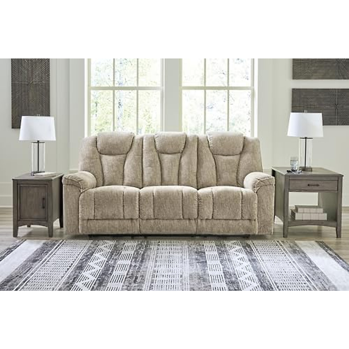 Signature Design by Ashley Hindmarsh Power Reclining Sofa, 86" W x 44" D x 42" H, Gray