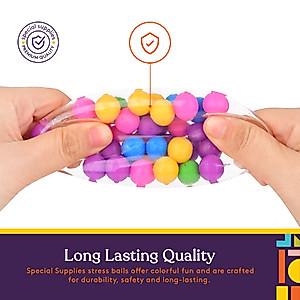 Squishy Stress Ball Squeeze, Color Sensory Toy, Relieve Tension, Anxiety, ADHD, Home, Travel and Office Use, Fun for Kids and Adults (4-Pack)
