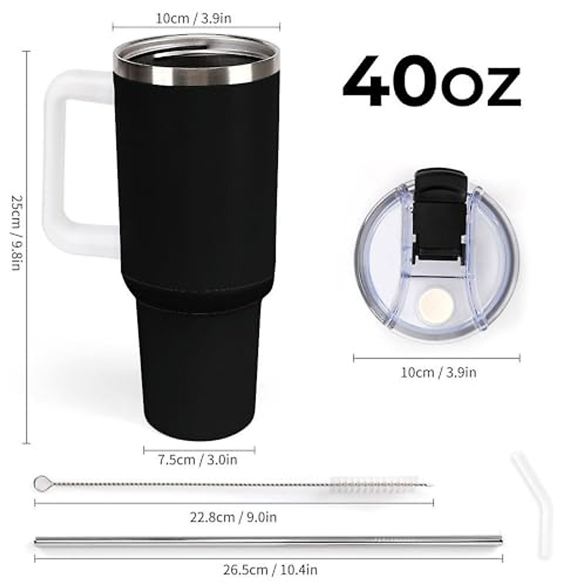 Pitbull Mom 40 Oz Tumbler Insulated Stainless Steel Water Bottle Travel Mug Car Cup with Handle and Straw