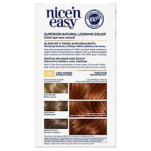 Clairol Nice'n Easy Permanent Hair Dye, 6R Light Auburn Hair Color, Pack of 3