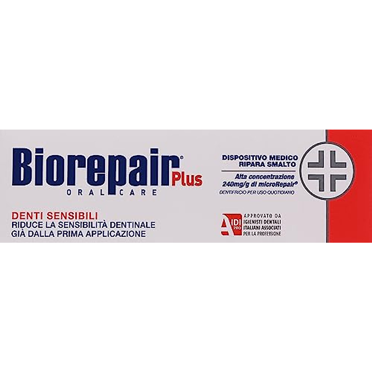 Biorepair Sensitive Teeth Daily Toothpaste - 2.54 Fluid Ounces (75ml) Tubes (Pack of 2) [ Italian Import ]
