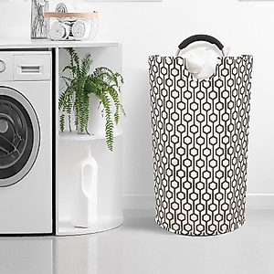 STORAGE MANIAC 2 Pack 90L Large Collapsible Freestanding Hamper, Waterproof Laundry Bag with Padded Handles, Folding Tall Clothes Hamper, Hexagon