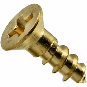 Hard-to-Find Fastener 014973125615 Phillips Flat Wood Screws, 4 x 3/8, Piece-100, brass
