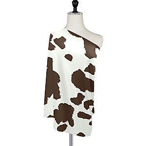 Qilmy Soft Baby Car Seat Covers Canopy for Infants Strollers Canopies for Newborns Babies Nursing Apron Cover for Breastfeeding, Cow Print