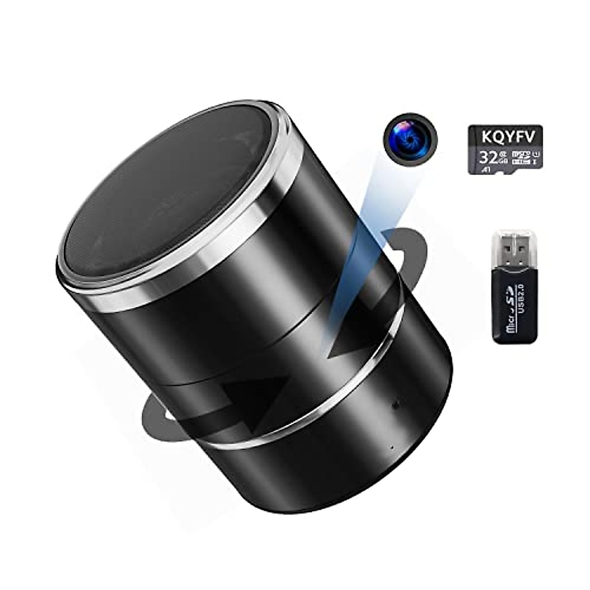 Spy Camera Hidden Camera Bluetooth Speaker with 32GB SD Card,WiFi 1080P Wireless Mini Hidden Nanny Cam Secret Spy Camera,180° Rotating Lens,Video Recording,App Live Stream,Motion Detection Alert