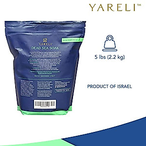 Yareli Dead Sea Bath & Foot Soak, Rosemary Peppermint Magnesium Bath Salt Flakes, Alternative to Epsom Salt, 5lbs with Over 250,000mg of Elemental Magnesium Per Bag