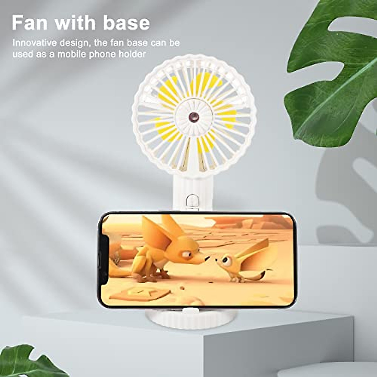 LOUYC Handheld Portable Misting Fan, Rechargeable Battery Operated Hand Held Fan, 3 Speeds/2 Mode Spray Mister Personal Fan,Mini USB Fan for Stylish Kids Girls Women Men Indoor Outdoor Travelling