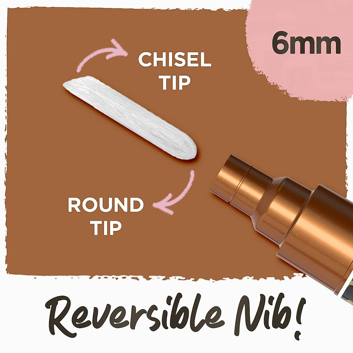 Metallic Chalk Markers (10 Pack) Liquid Chalk Pens - For Blackboards, Chalkboard, Bistro Menu, Window - Wet Wipe Erasable - 6mm Reversible Bullet & Chisel Tip