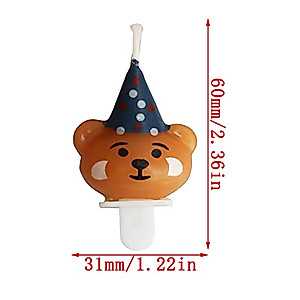 Bear Birthday Candle yyangz 4PCS Cute Cartoon Bear with Birthday Hat Candles Set for Birthday Cake Decoration Bear Theme Party Supplies,Bear Candles