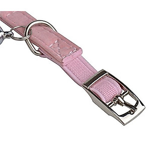 CHUKCHI Soft Velvet Safe Cat Adjustable Collar Bling Diamante with Bells,11 inch for Small Dogs and Cats (Pink)