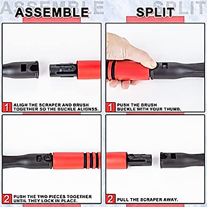 CARTMAN 26″ Snow Brush with Ice Scraper, Snow Removal Car Brush, Detachable Snow Removal Tool for Cars, Trucks, SUVs, Windshield, Window, No Scratch