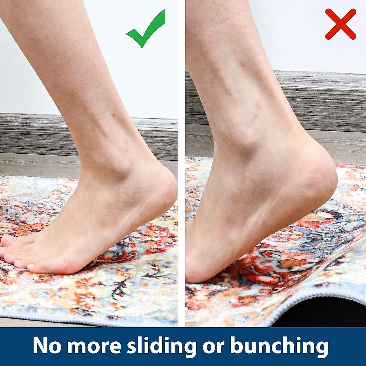 Coyacool Non Slip Rug Pads for Hardwood Floors, 8x10 Rug Pad Gripper for Area Rugs, Under Carpet Anti Skid Mat, White, Keep Your Rugs Safe and in Place