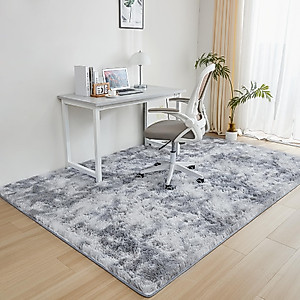 annadaif 4x6 Fluffy Area Rug for Living Room, Light Grey Fuzzy Area Rugs for Bedroom, Plush Shaggy Bedside Rug, Non-Skid Soft Carpet for Indoor Home, Nursery and Living Room Decor
