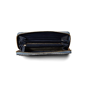 Michael Kors Jet Set Charm Pocket Zip Around Continental Navy/White/Pale Blue One Size