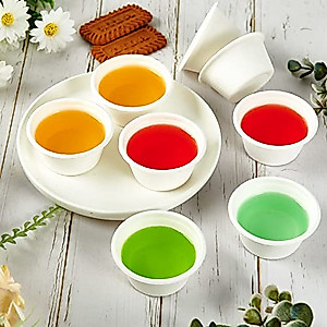 ECOLipak [200 Pack] 2 oz Compostable Portion Cups, 100% Biodegradable Souffle Cups, Disposable Paper Cups for Condiment Samples & Jello Shot