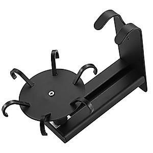 Pamazar Under Cabinet Kitchen Utensil Banana Hooks Holder 360° Rotating Wall Drilling Free Adhesive Hanging Rack for Tools/Towel/Knife Aluminum Black