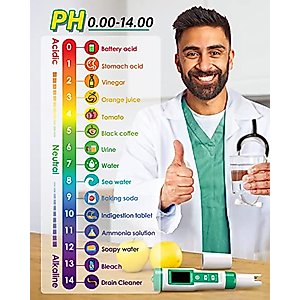 4 in 1 Digital pH Meter for Water, ±0.01 Resolution High Accuracy Tds Meter Digital Water Tester with ATC pH Tester, Water Tester for Drinking Water, Brewing, Hydroponics, Wine, Pool and Aquarium