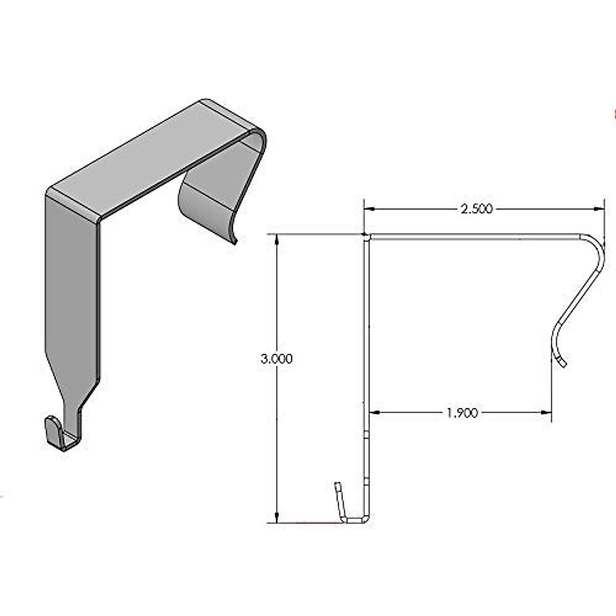 High Strength Office Cubicle Whiteboard Hanger-Narrow Hook! (1 Pair)