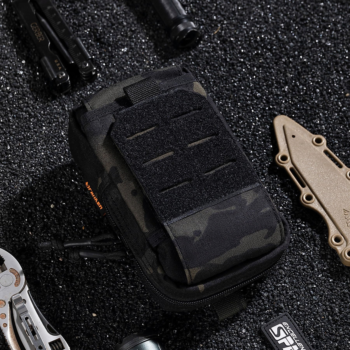 EXCELLENT ELITE SPANKER Tactical EDC Pouch Molle Utility Pouches Phone Holster Pouch Waist Bag Tool Pouch for Molle Accesssories(Multicam Black)