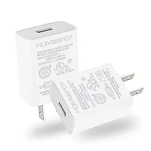 UL Certified USB Wall Charger by Homespot 5V1A Plug in-Door Power AC Adapter for Travel Office Home Use - 2 Pack White