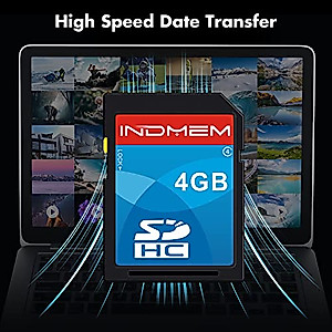 INDMEM SD Card 4GB SDHC Class 4 Flash Memory Card 4 GB Digital Camera Cards 2 Packs