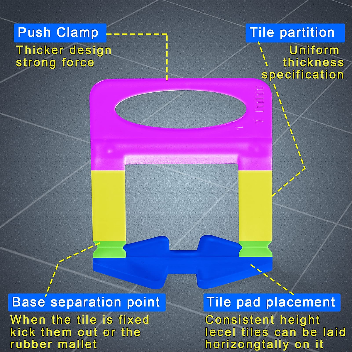 Tile Leveling System 1/32" Spacers Tile Leveler Clips 5500 Pcs and 16 oz Rubber Mallet Hammer .Tile Tools Set for Professional Ceramic and Stone Installation