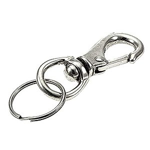 Lucky Line 3-1/4" Heavy-Duty Boat Snap, Nickel-Plated Zinc with 1-1/2" Split Key Ring(44701)